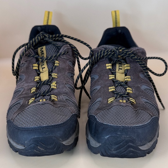 Merrell | Shoes | Merrell Gray Brown And Yellow Hiking Shoes | Poshmark